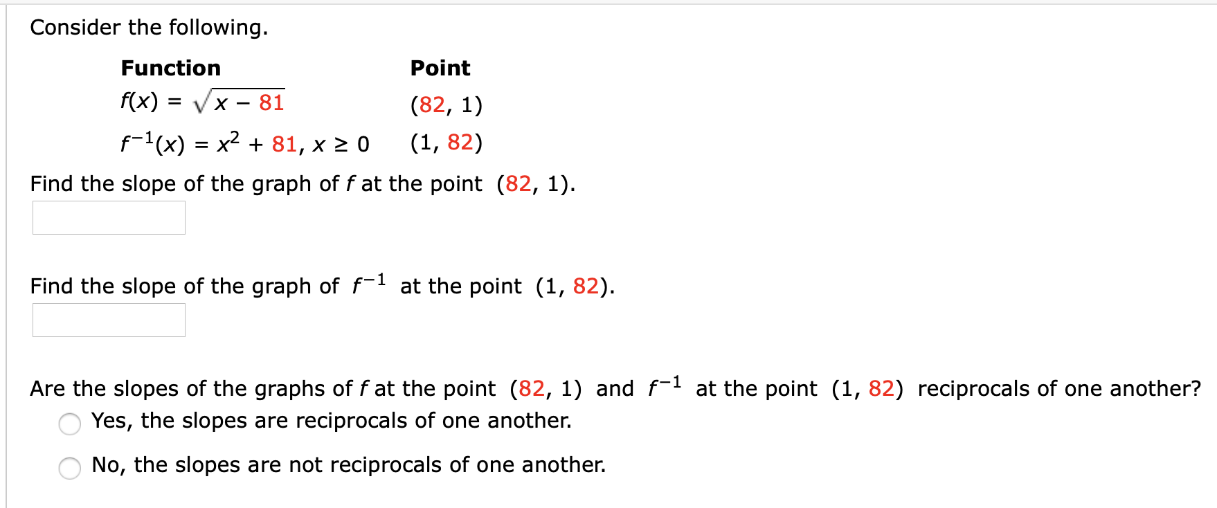 Solved Consider the following. Function Point f(x) = V X – | Chegg.com