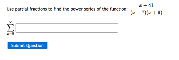 Solved Use partial fractions to find the power series of the | Chegg.com