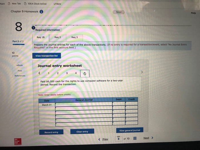Solved Chapter 9 Homework Saved 8 Required information [The | Chegg.com