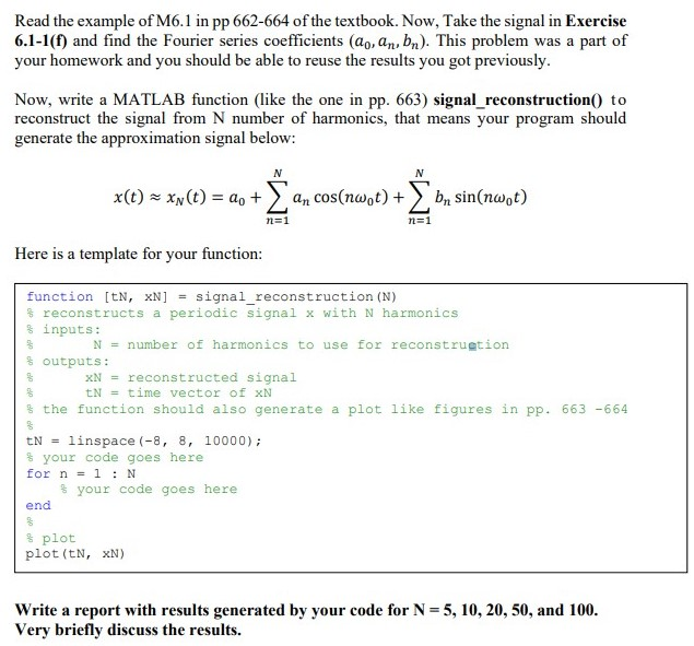 Solved Read the example of M6.1 in pp 662-664 of the | Chegg.com