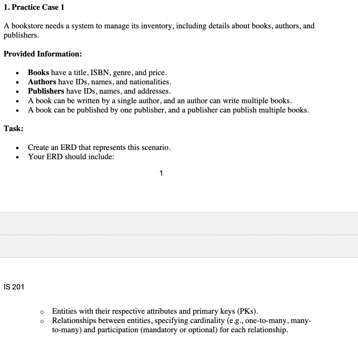 Create an ERD(s) ﻿to solve this task. Use Draw.IO | Chegg.com