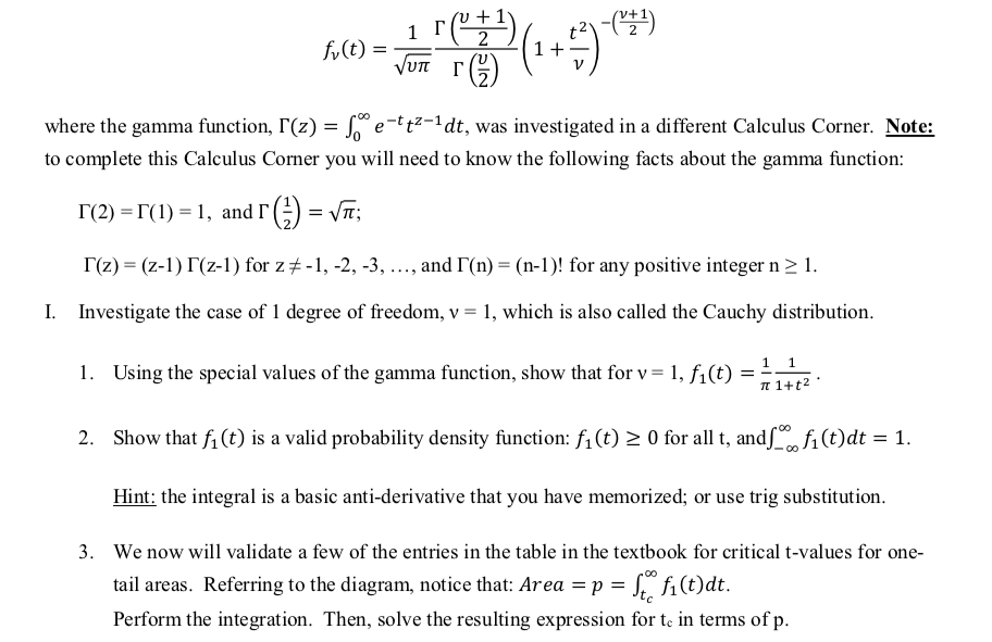 Solved y+1 where the gamma function, Γ(z-o e-ttz-ldt, was | Chegg.com