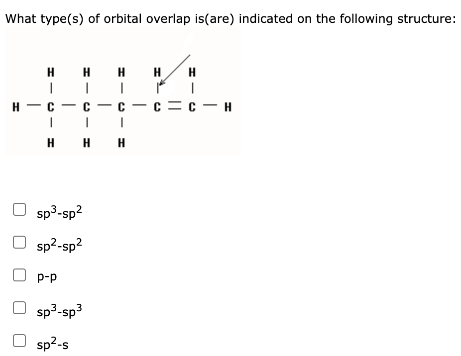 Solved What type(s) of orbital overlap is(are) indicated on | Chegg.com