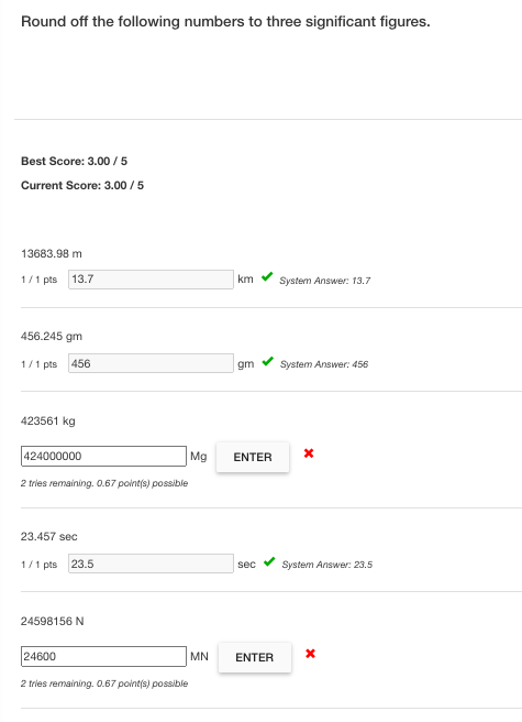 Solved Round off the following numbers to three significant | Chegg.com