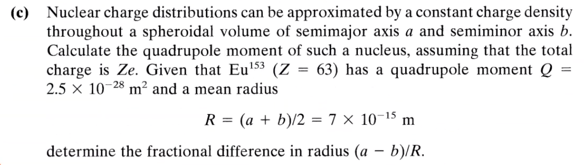Solved A nucleus with quadrupole moment Q finds itself in a | Chegg.com