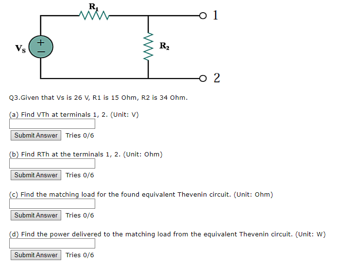 Solved (b) Find RTh at the terminals 1,2. (Unit: Ohm) | | Chegg.com
