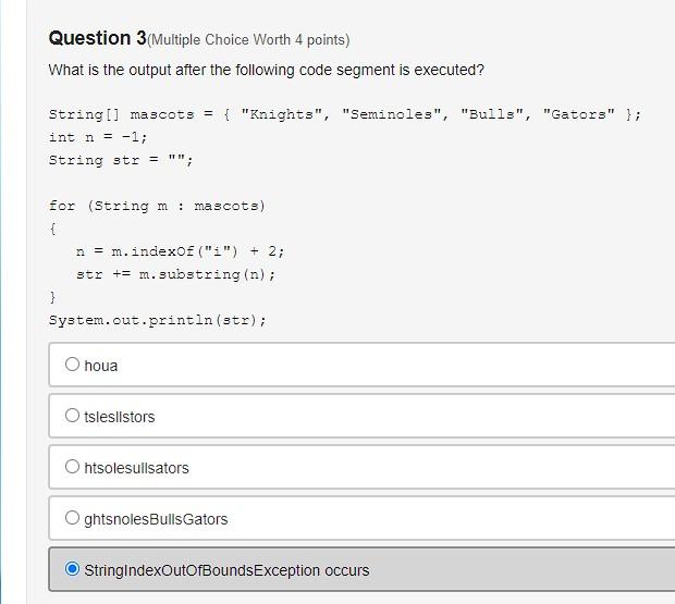 Solved Question 3(Multiple Choice Worth 4 points) What is | Chegg.com