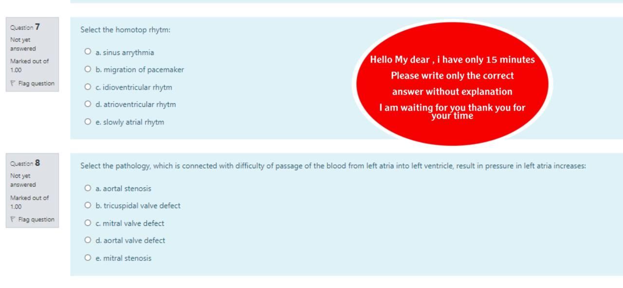 Solved Select the homotop rhytm: Question 7 Not yet answered | Chegg.com