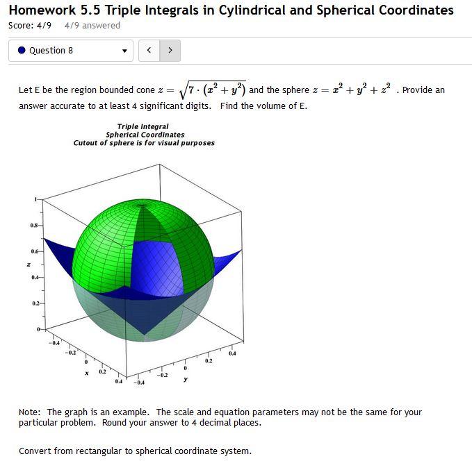 Solved Homework 5.5 Triple Integrals in Cylindrical and | Chegg.com