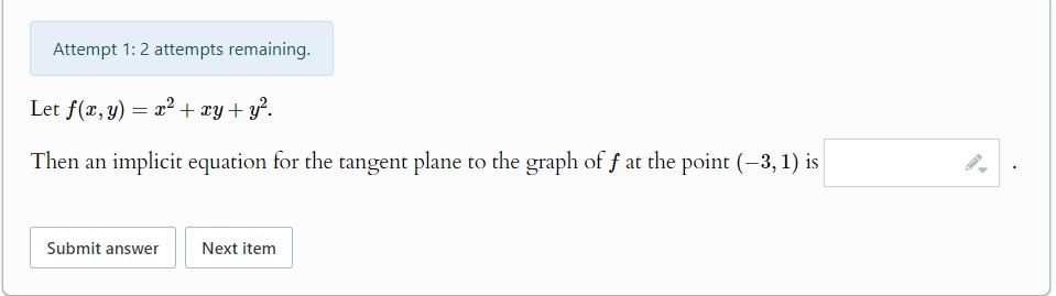Solved Attempt 1:2 ﻿attempts remaining.Let | Chegg.com