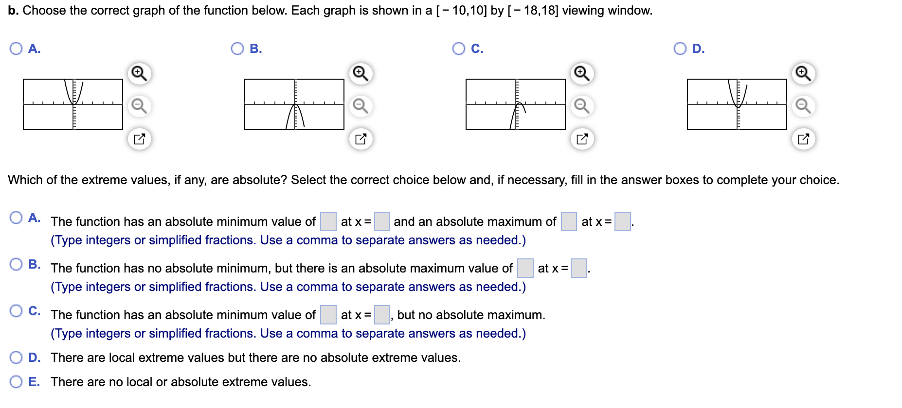 Solved a. Identify the function's local extreme values in | Chegg.com