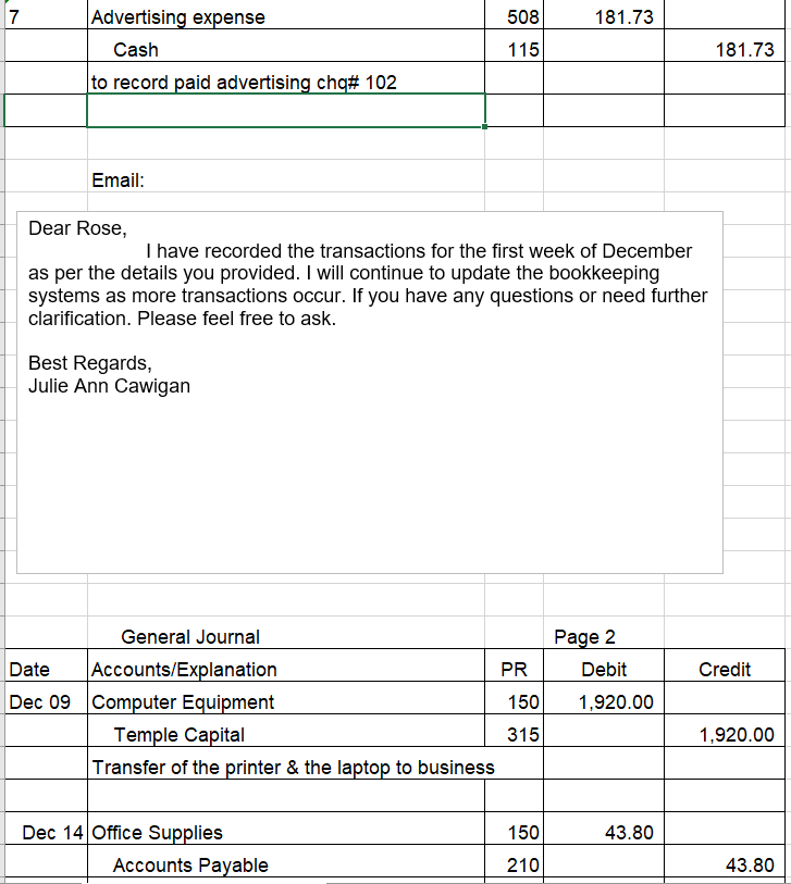 Solved Part 2. You will continue on using the SAME general | Chegg.com