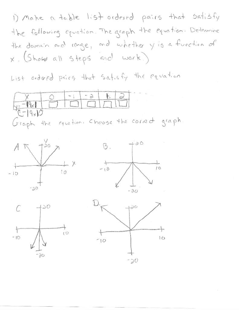 Solved 1 Make a table list ordesed pairs that satisfy the | Chegg.com