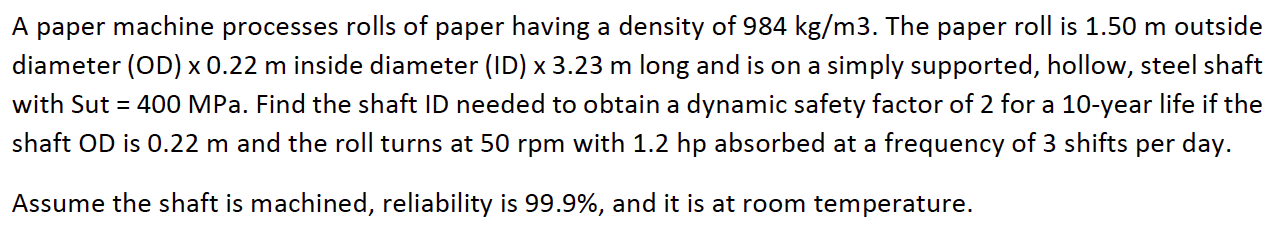 Solved A paper machine processes rolls of paper having a | Chegg.com