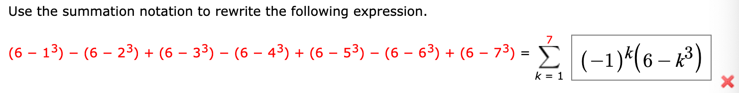 Solved Use the summation notation to rewrite the following | Chegg.com
