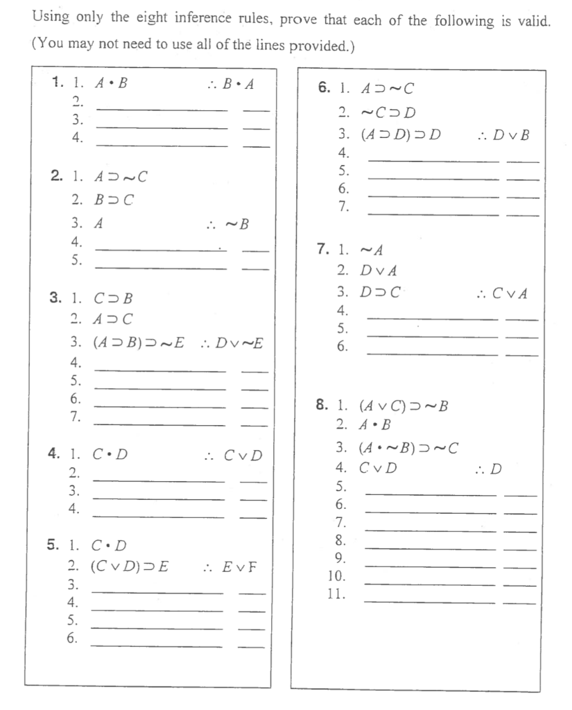 Solved Using only the eight inference rules, prove that each | Chegg.com