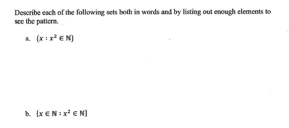 Solved Describe each of the following sets both in words and | Chegg.com