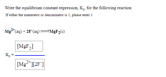 Solved Write the equilibrium constant expression, K., for | Chegg.com