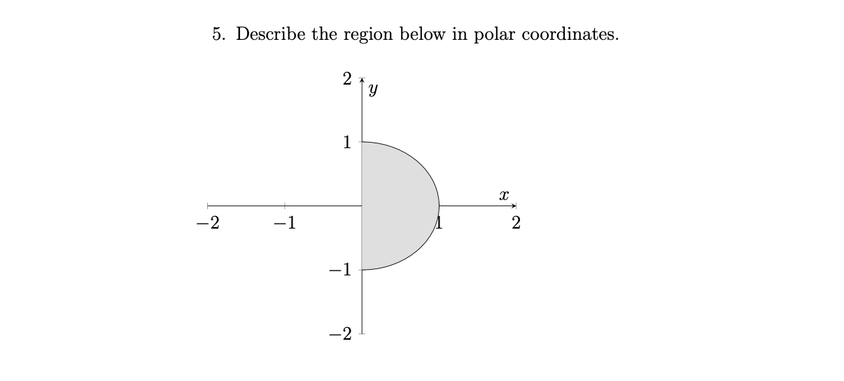 Solved 5. Describe the region below in polar coordinates. | Chegg.com