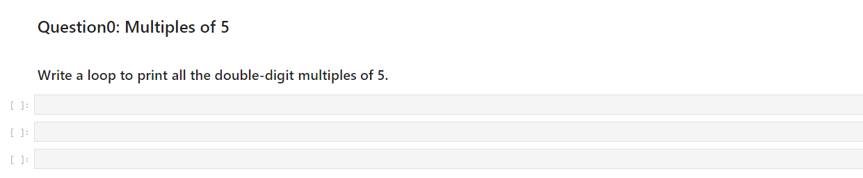 Solved Write a loop to print all the double-digit multiples | Chegg.com