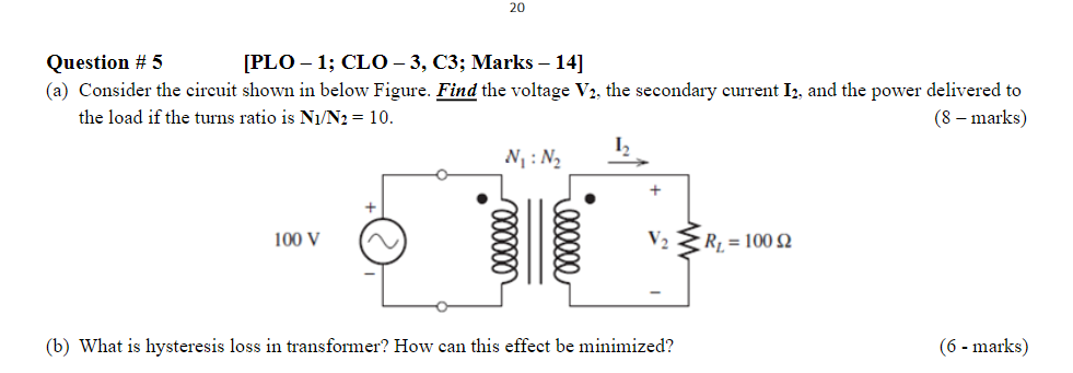 Solved 20 Question #5 [PLO-1; CLO-3, C3; Marks – 14] (a) | Chegg.com