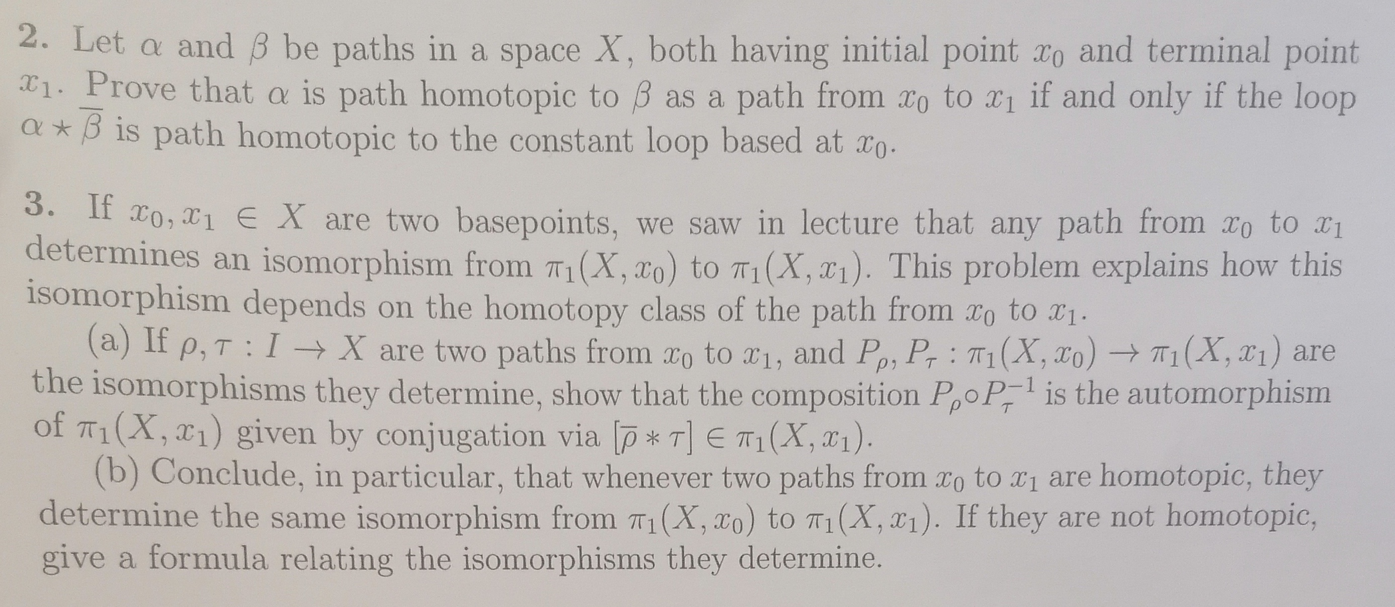 Solved 2. Let α and β be paths in a space X, both having | Chegg.com