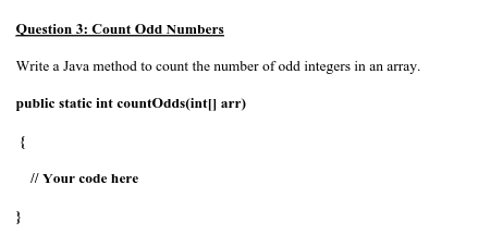 Solved Write a Java method that takes an array of integers | Chegg.com