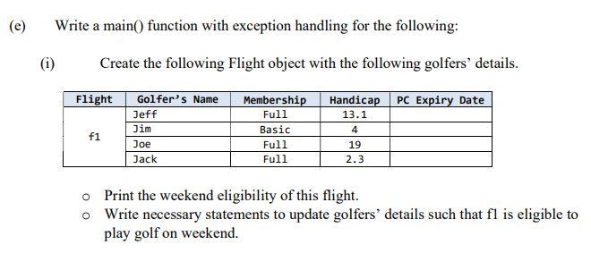 Solved In python: Golfers who want to play a game will need | Chegg.com