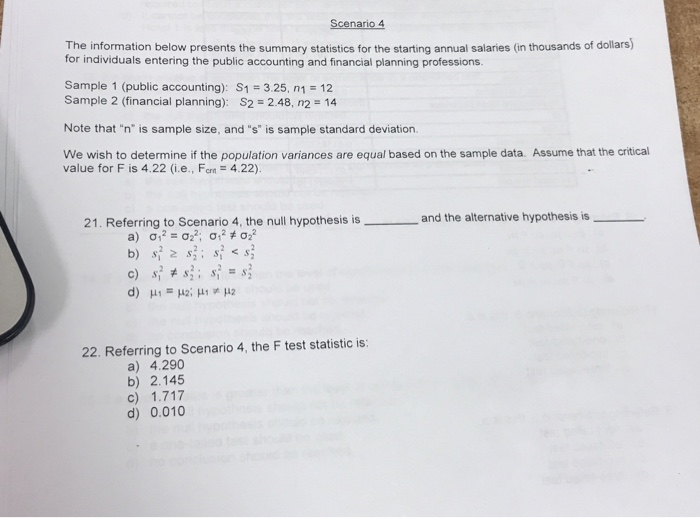 Solved Scenario 4 The information below presents the summary | Chegg.com