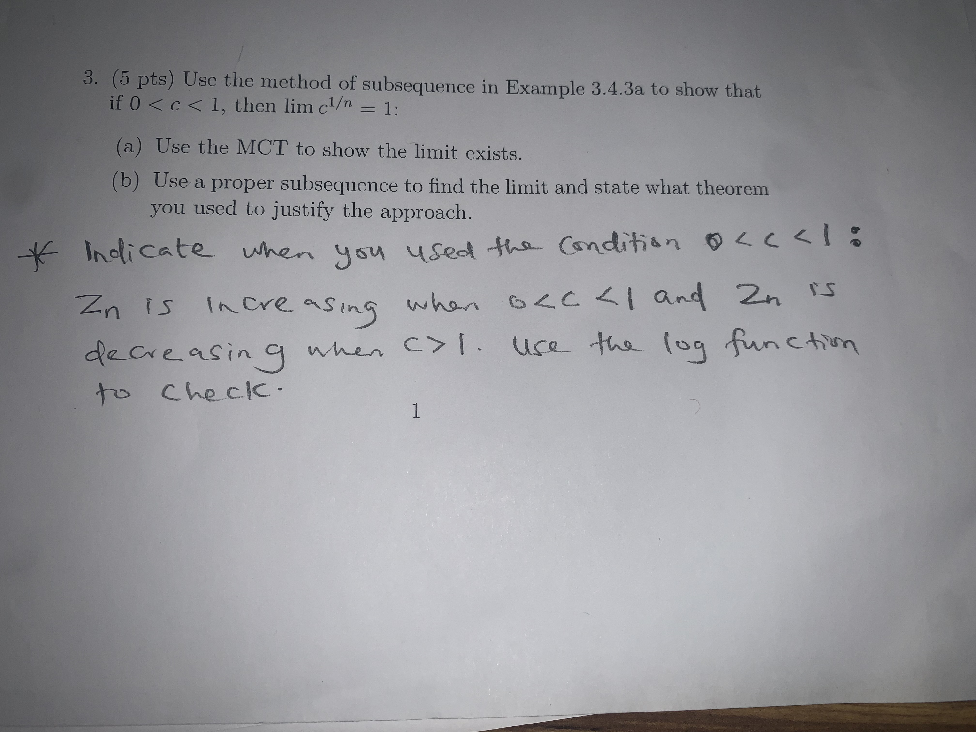 Solved 3. (5 pts) Use the method of subsequence in Example | Chegg.com