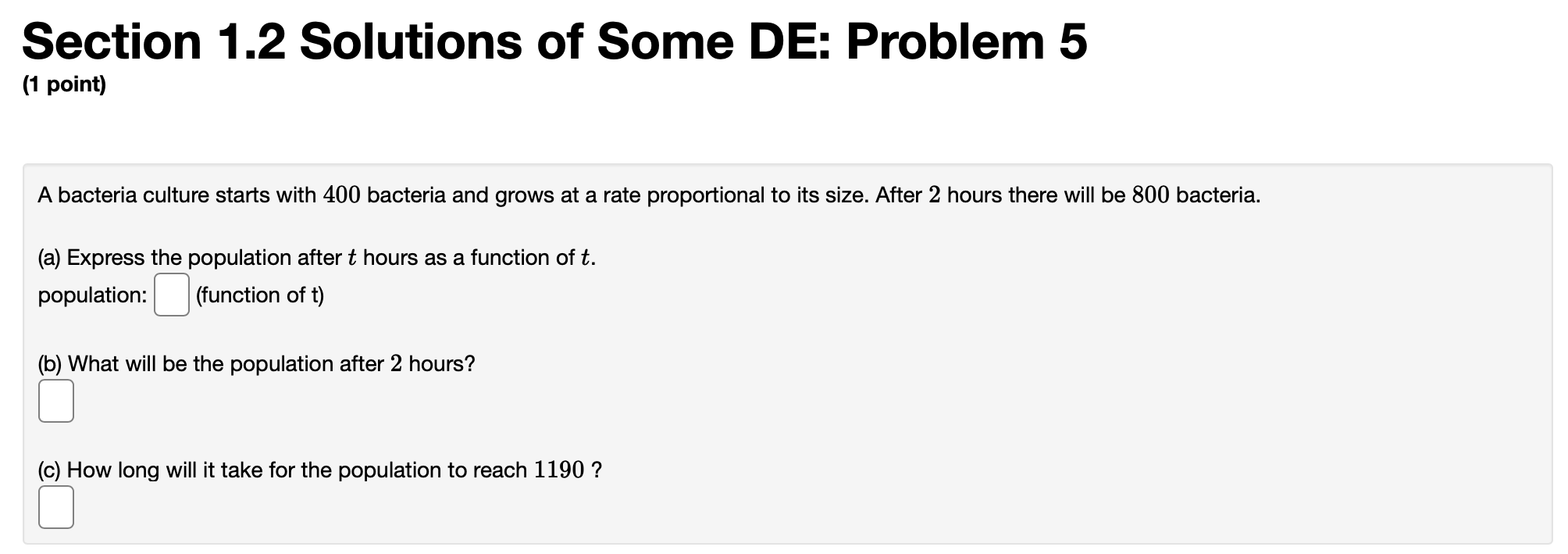 Solved Section 1 2 Solutions Of Some De Problem 5 1 Point