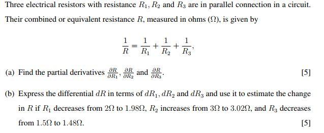 Solved Three electrical resistors with resistance R1, R2 and | Chegg.com