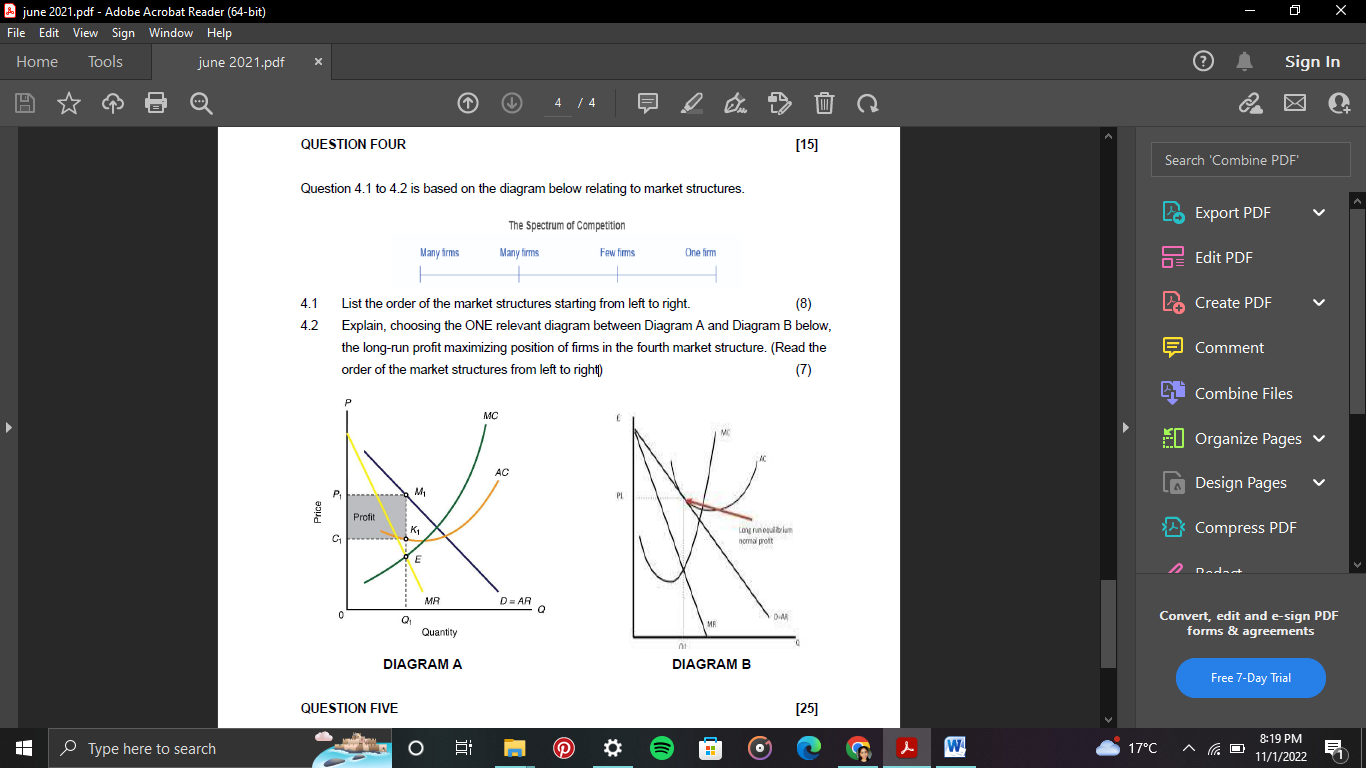 Solved Question 4.1 to 4.2 is based on the diagram below | Chegg.com