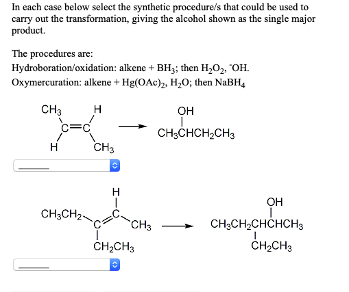 Solved In each case below select the synthetic procedure/s | Chegg.com