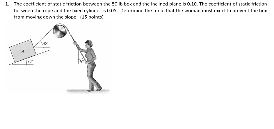Solved 1 The Coefficient Of Static Friction Between The 50