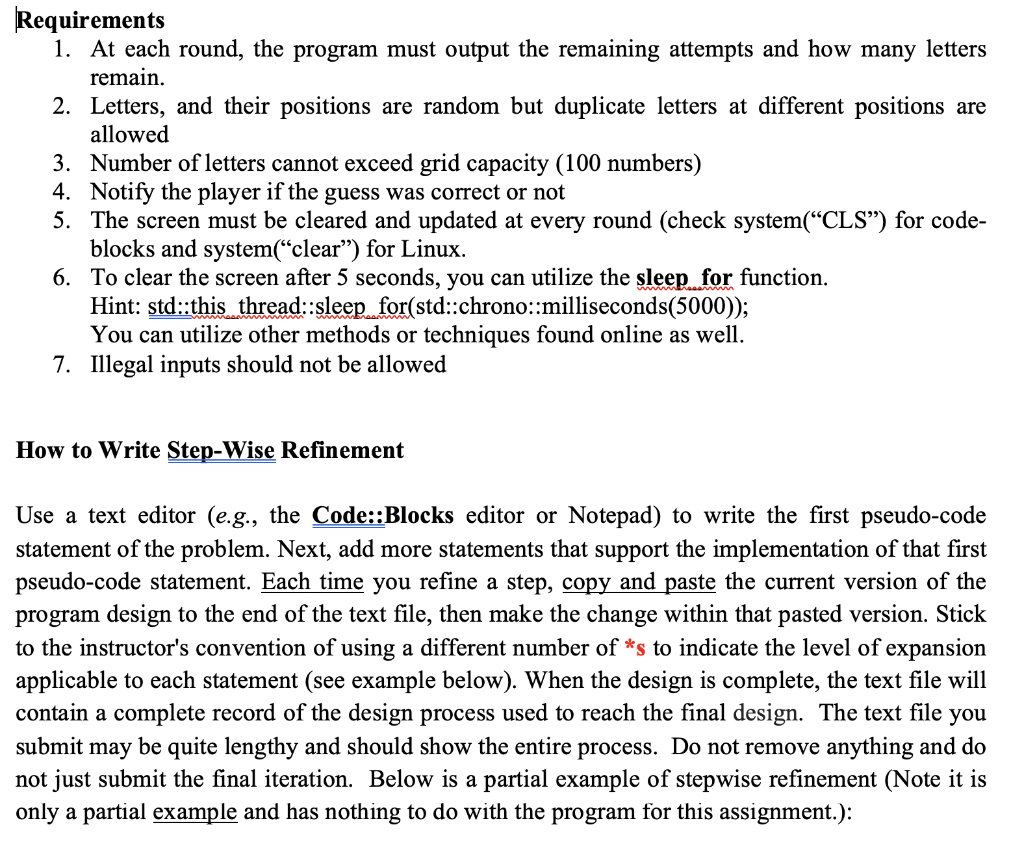 Background: Stepwise refinement is a low level design | Chegg.com