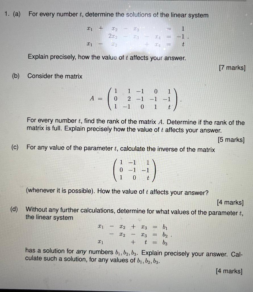 (a) For every number t, determine the solutions of | Chegg.com