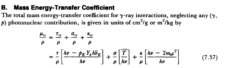 Solved B. ﻿Mass Energy-Transfer CoefficientThe total mass | Chegg.com