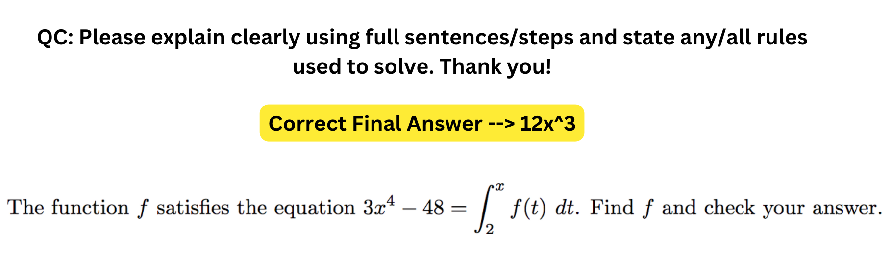 Solved QC: Please explain clearly using full sentences/steps | Chegg.com