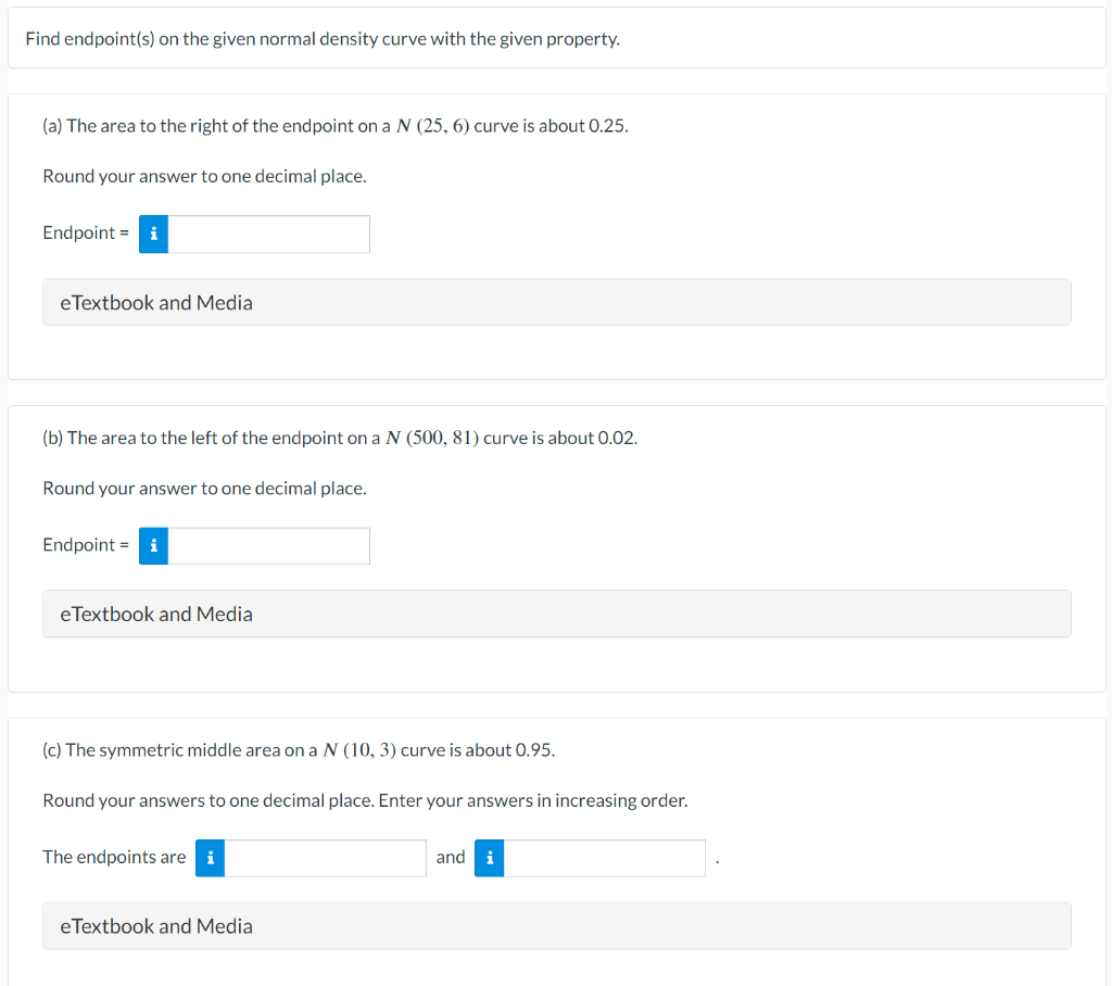 Solved Find endpoint(s) on the given normal density curve | Chegg.com
