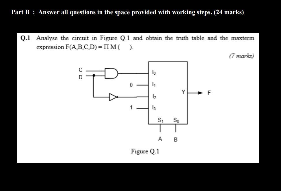 Solved Part B : Answer all questions in the space provided | Chegg.com