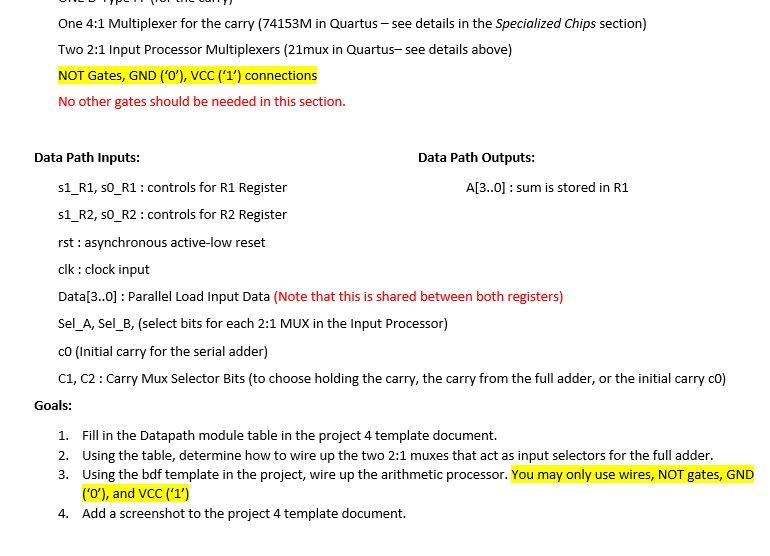 Design Specifications: Design a Serial Arithmetic | Chegg.com