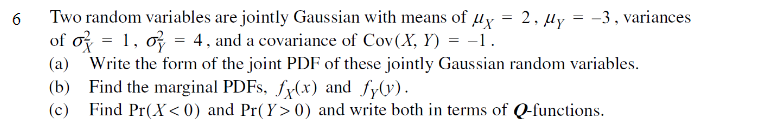 Solved Two random variables are jointly Gaussian with means | Chegg.com