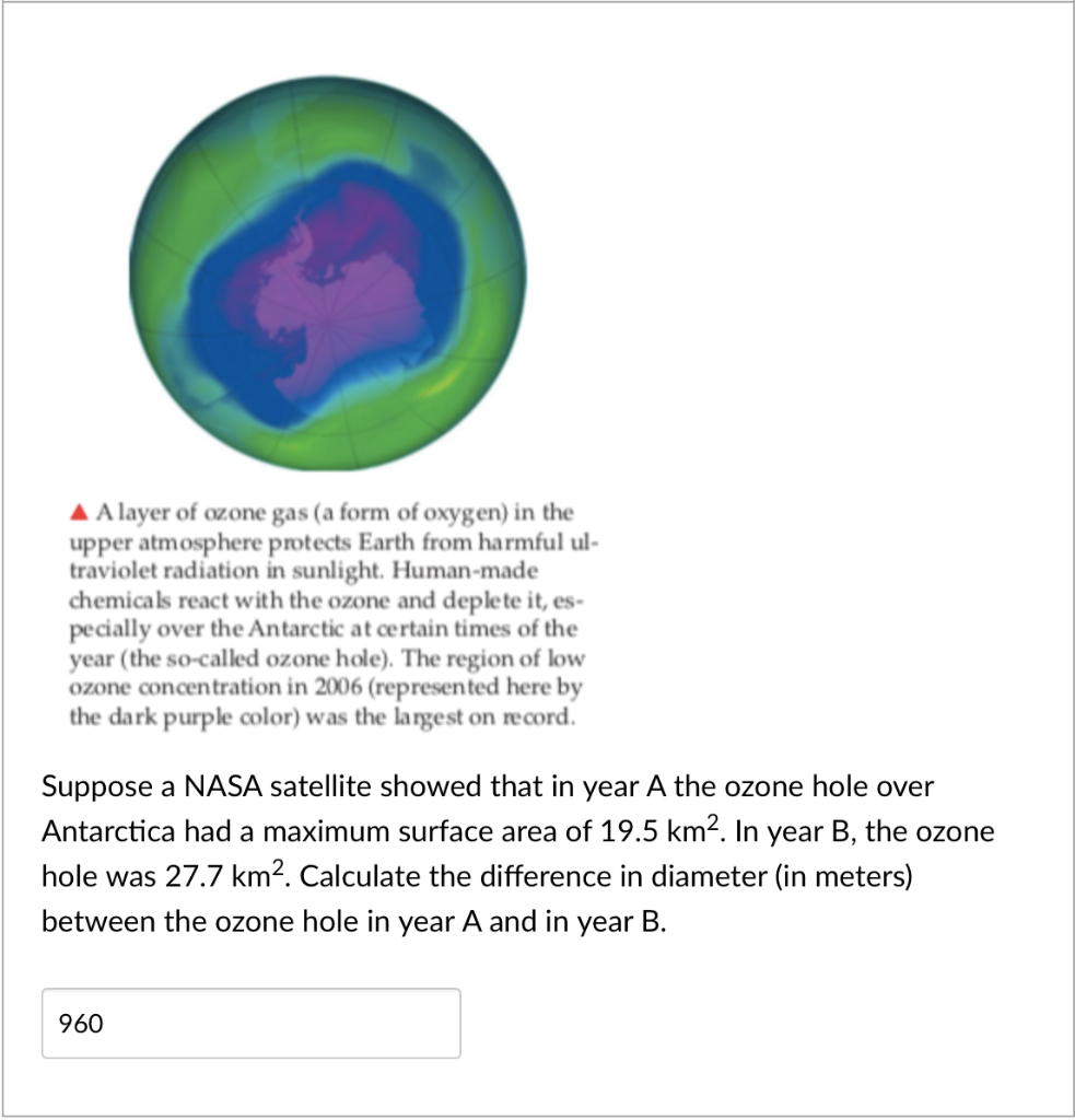 Solved Alayer of ozone gas (a form of oxygen) in the upper | Chegg.com