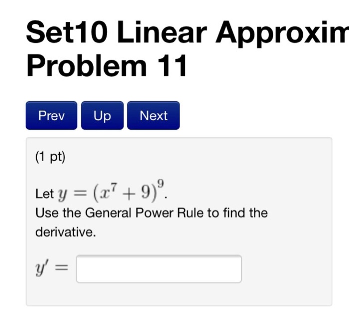 Solved Set10 Linear Approxim Problem 15 Prev Up Next (1 pt) | Chegg.com