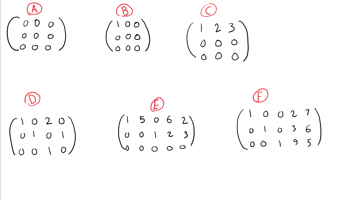 Solved Determine whether the matrix is in REF , RREF,or | Chegg.com