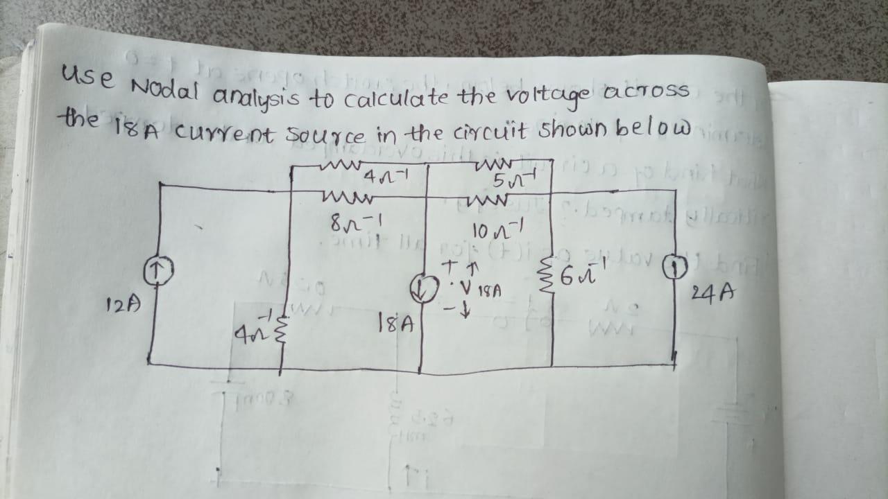 Solved Use Nodal analysis to calculate the voltage across | Chegg.com