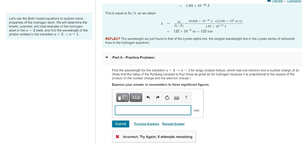 Solved Let's use the Bohr model equations to explore some | Chegg.com
