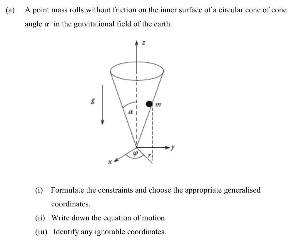 Solved (a) A point mass rolls without friction on the inner | Chegg.com