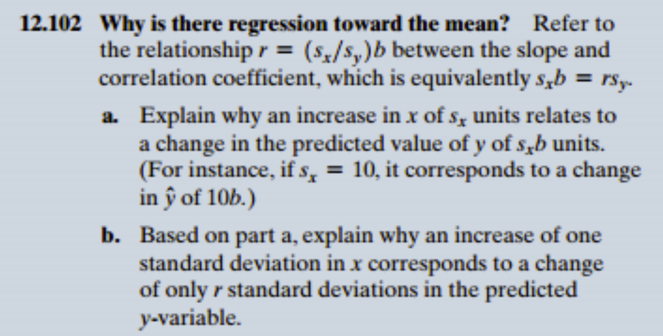 Solved 2.102 Why is there regression toward the mean? Refer | Chegg.com